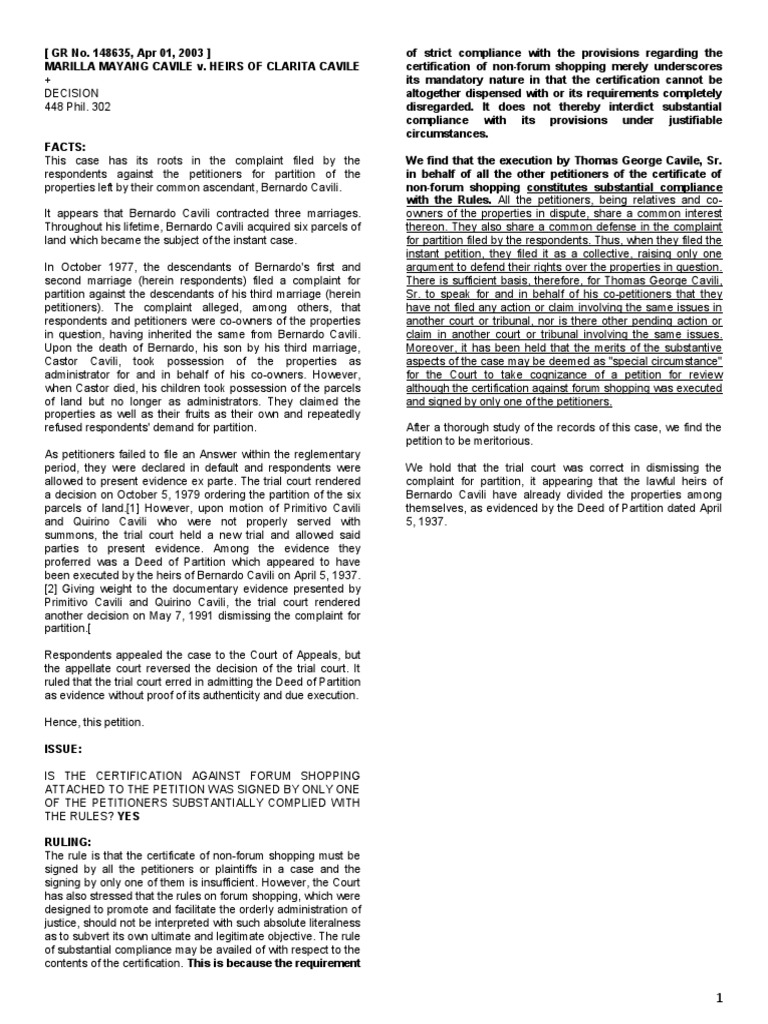 RULE-7 Case Digest 1 | PDF | Res Judicata | Lawsuit