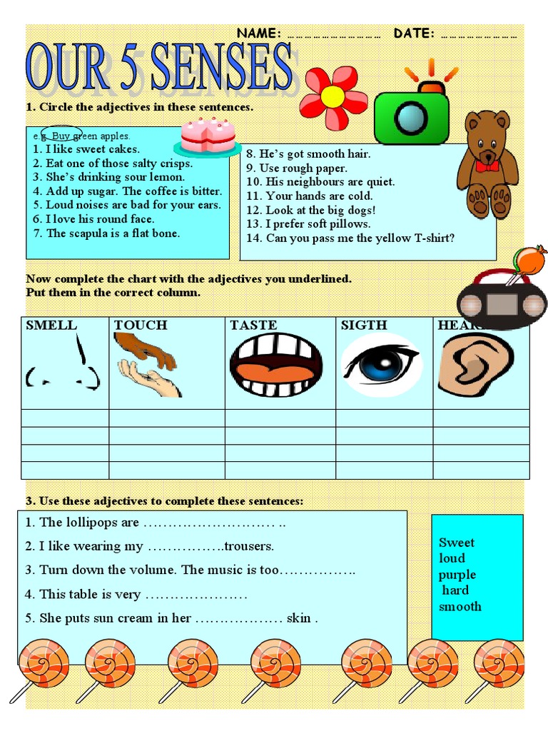Adjectives Related To The Five Senses | PDF