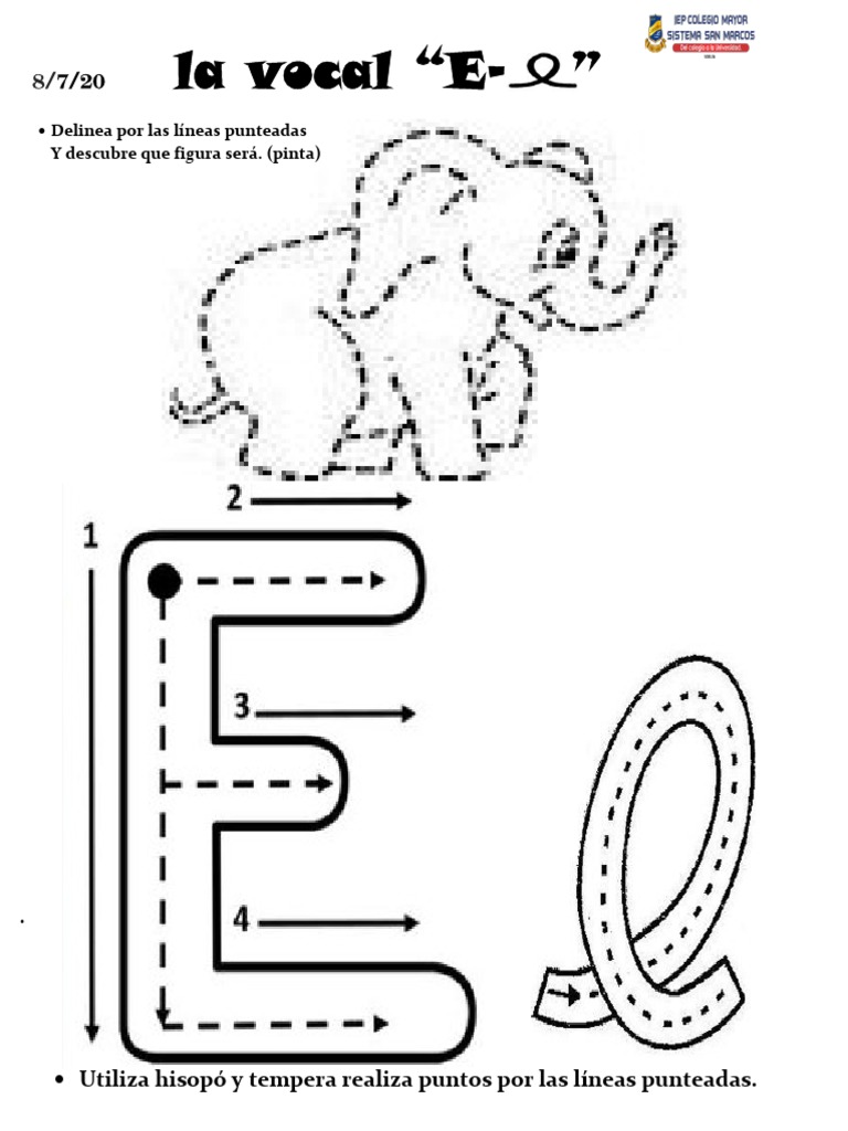 Actividades para aprender la vocal E | PDF | Artes del Lenguaje y ...
