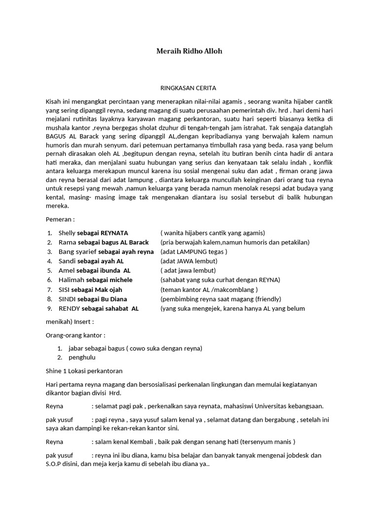 Naskah Meraih Ridho Alloh (50%) | PDF