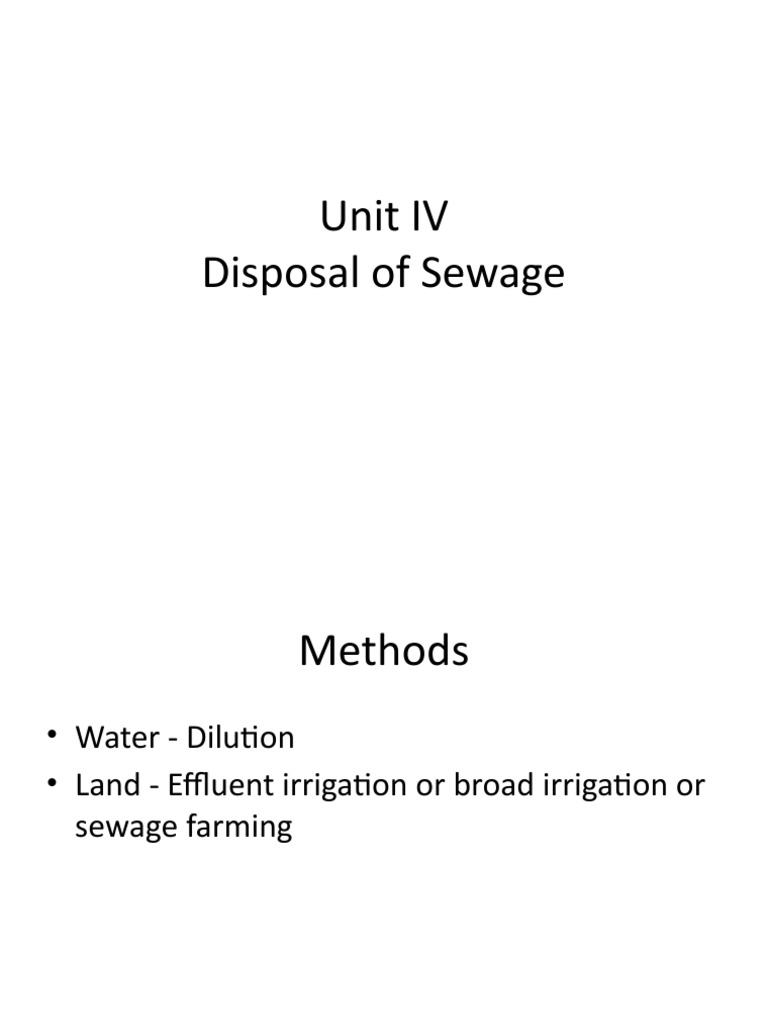 Unit IV Disposal of Sewage | PDF | Sewage Treatment | Anaerobic Digestion