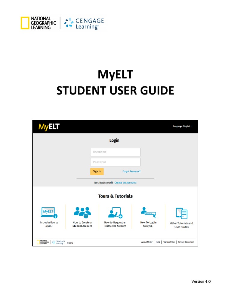 MyELT Student Guide PDF | Download Free PDF | Password | Microphone