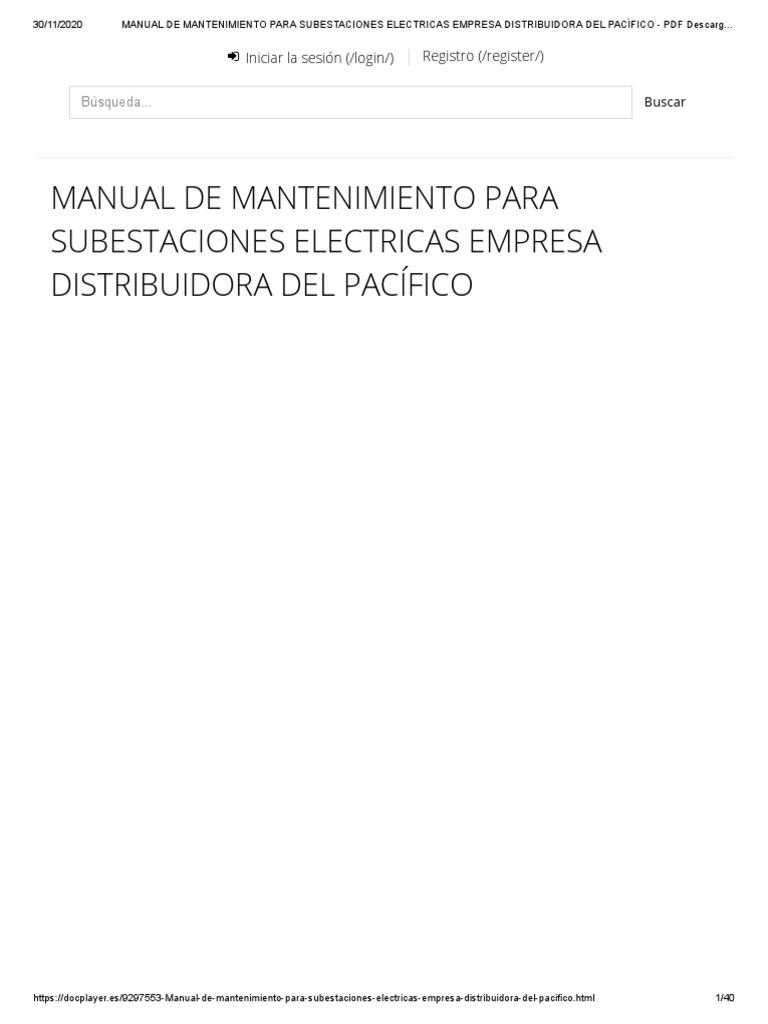 MANUAL DE MANTENIMIENTO PARA SUBESTACIONES ELECTRICAS EMPRESA DISTRIBUIDORA DEL PACÍFICO - PDF ...