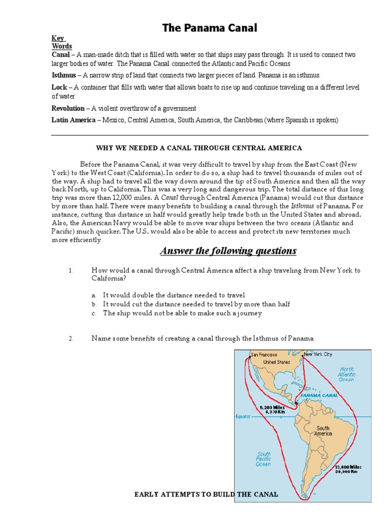 Panama Canal Worksheet | PDF | Panama Canal | Panama