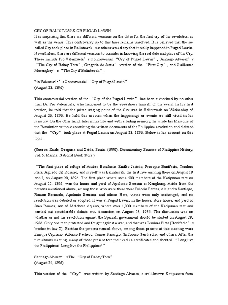 Cry of Revolution | PDF | Philippines | Wars Of Independence