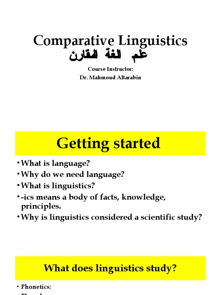 Comparative Linguistics Overview | PDF