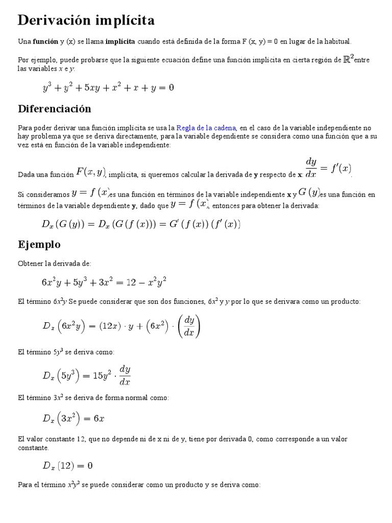 Derivacion Implicita | PDF