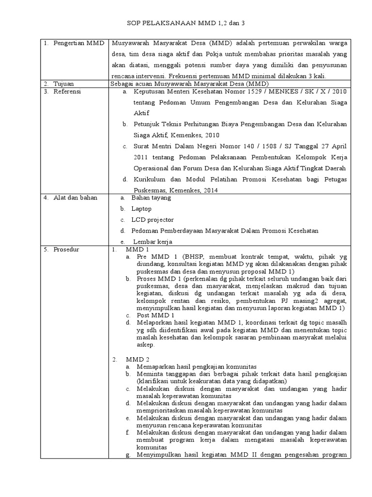 Sop MMD | PDF