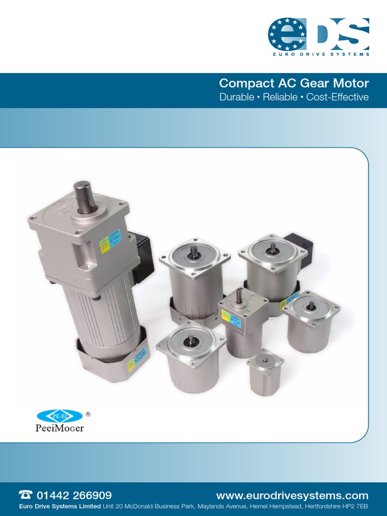 Peeimoger Compact Ac Gearmotor 001 PDF | PDF | Electric Motor ...