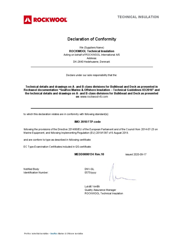 RW Ti Certificates Declaration of Conformity Solutions | PDF