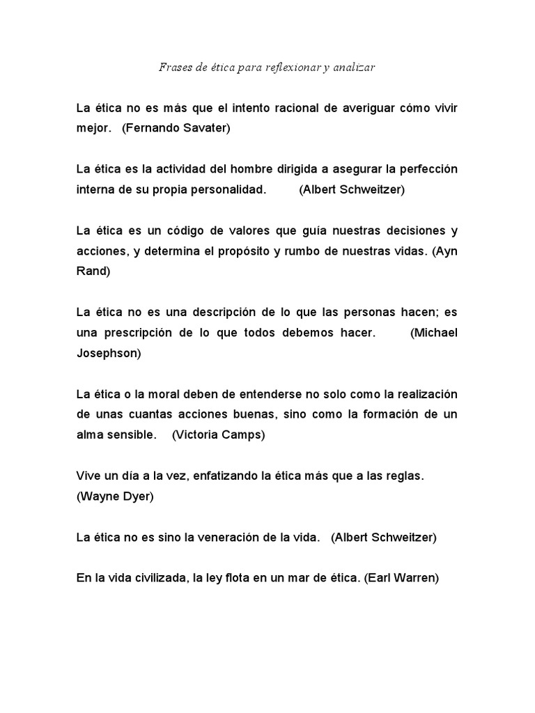 Frases de ética para reflexionar | PDF | Moralidad | Immanuel Kant