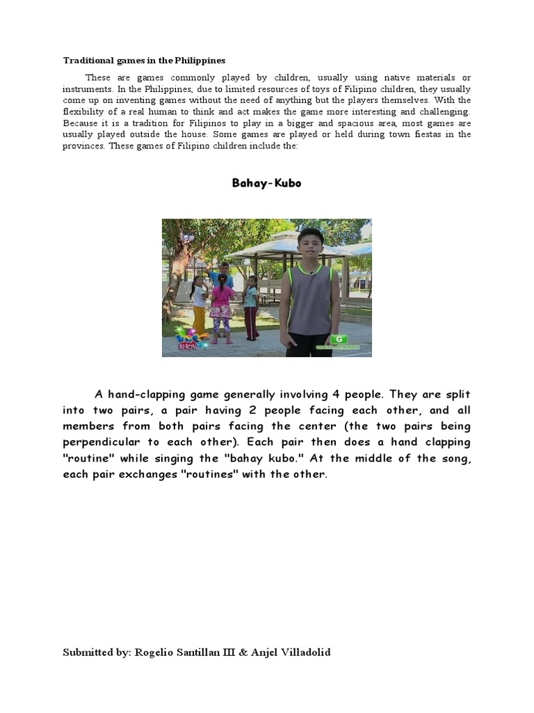 Bahay Kubo: A Filipino Hand Game | PDF