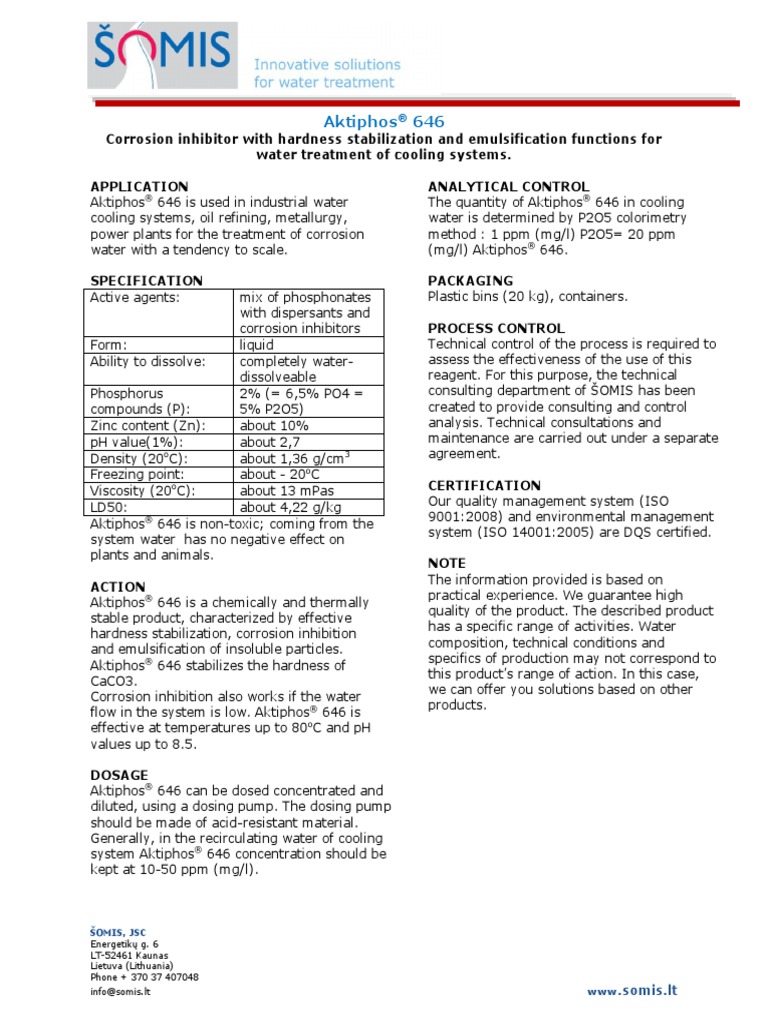 Aktiphos-646 en | PDF | Zinc | Corrosion