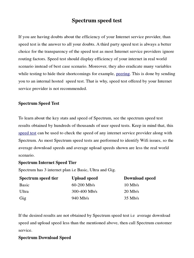 Spectrum Speed Test | PDF | Internet | Wi Fi