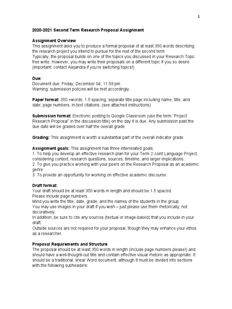 Research Proposal Assignment | PDF | Bibliography | Citation