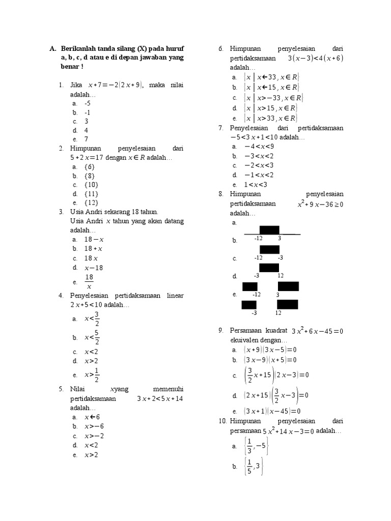 Soal Mat Kelas X | PDF