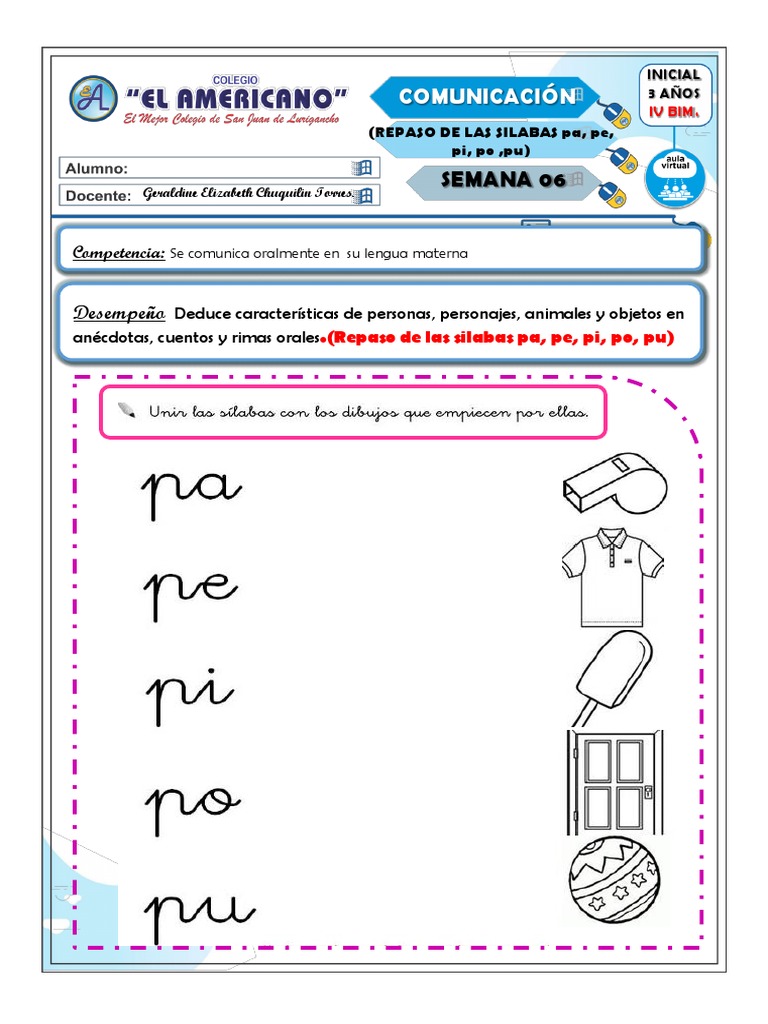 Ha Repaso-Reforzamiento de Las Silabas Pa Pe Pi Po Pu | PDF