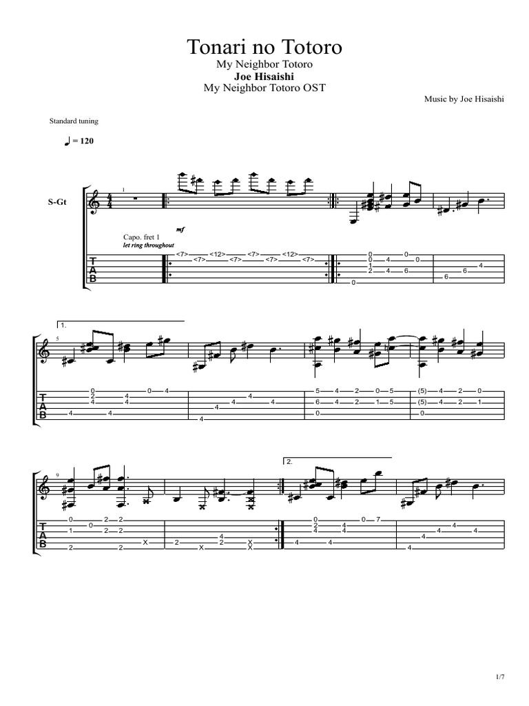 Tonari No Totoro | PDF | String Instruments | Guitar Family Instruments