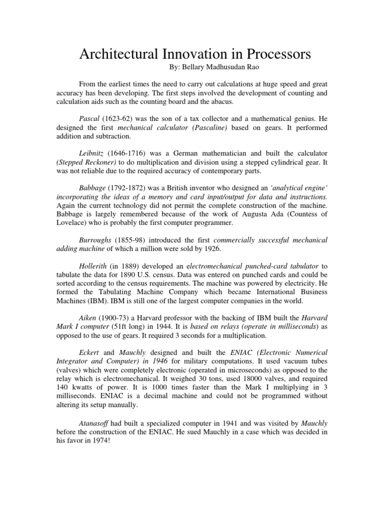 Evolution of Microprocessor | PDF