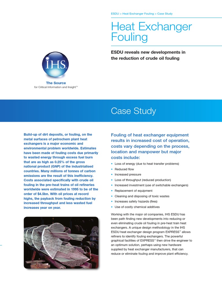 Heat Exchanger Fouling Case Study PDF | PDF | Heat Exchanger | Oil Refinery