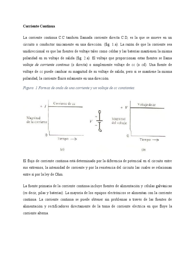 Corriente Continua | PDF | Corriente continua | Corriente eléctrica