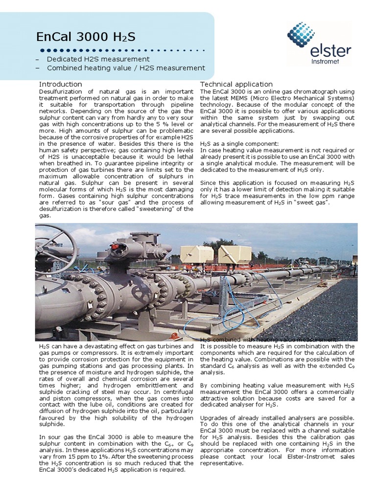 Elster EnCal 3000 H2S Rev 05 | PDF | Gases | Natural Gas