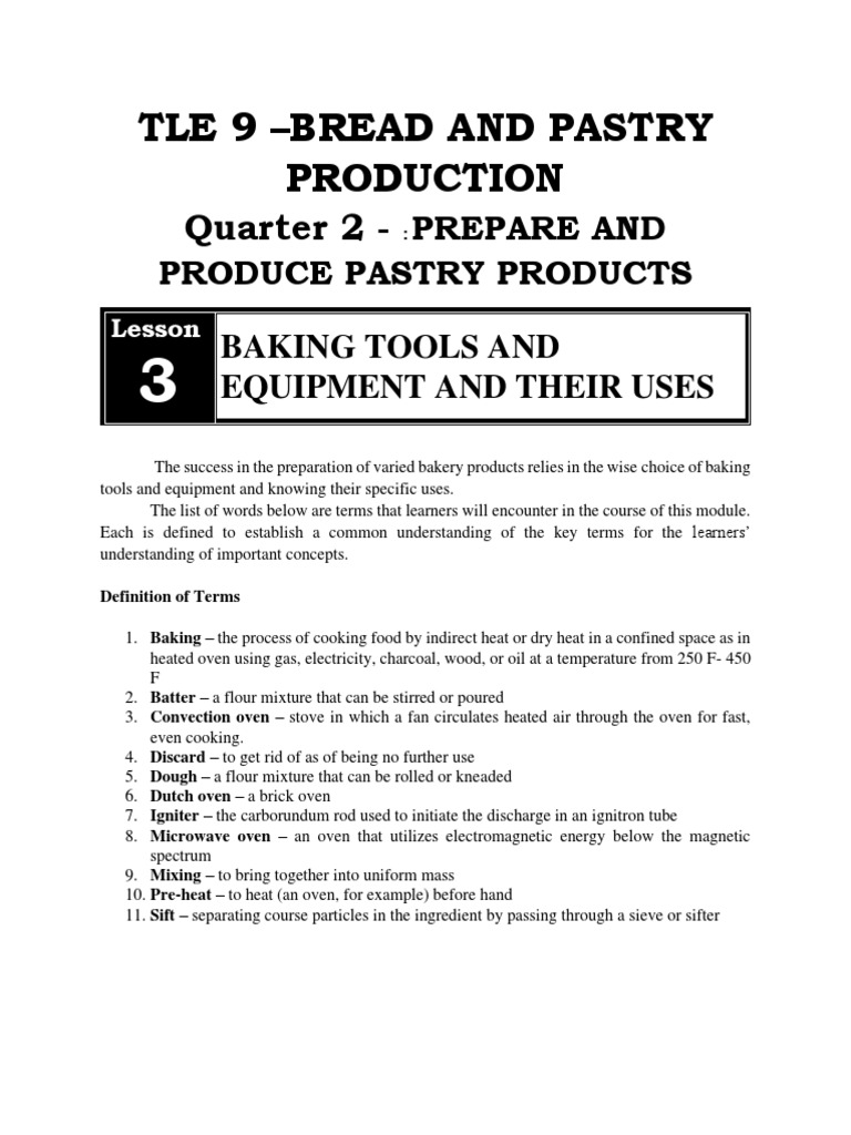 The BPP 2nd-Quarter-Week-3 | PDF | Dough | Baking