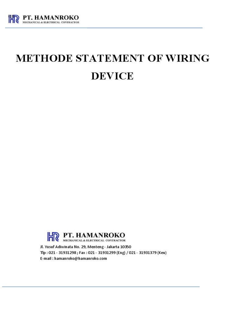 3.2.methode Stament - Wiring Device Installation | PDF | Ac Power Plugs ...