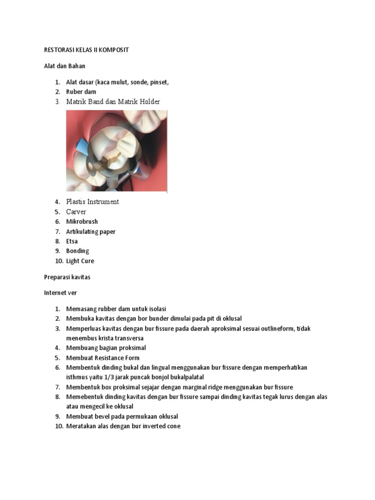 Restorasi Kelas Ii Komposit | PDF