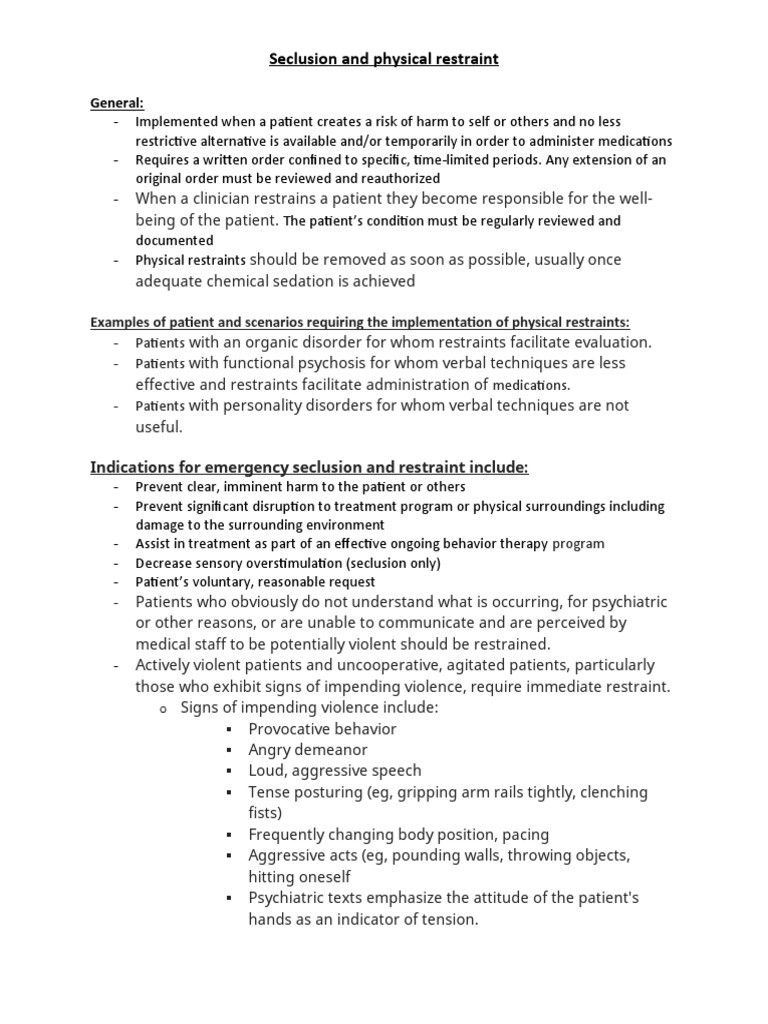 Physical Restraint Techniques
