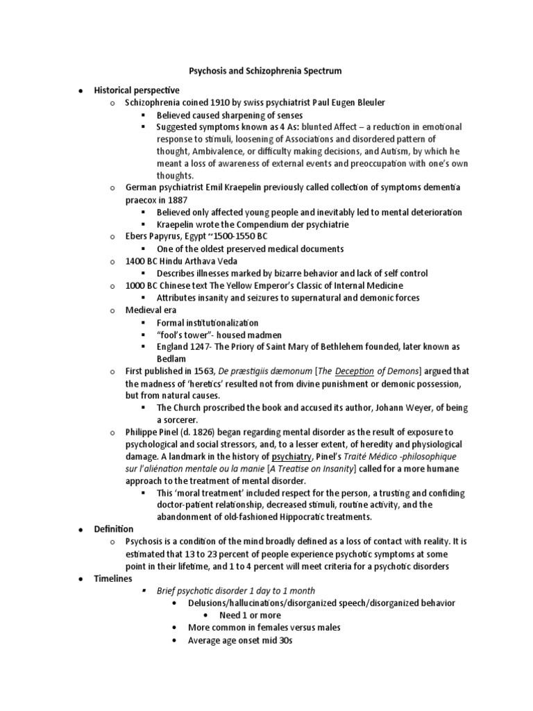 An In-Depth Exploration of Psychosis and Schizophrenia Spectrum ...