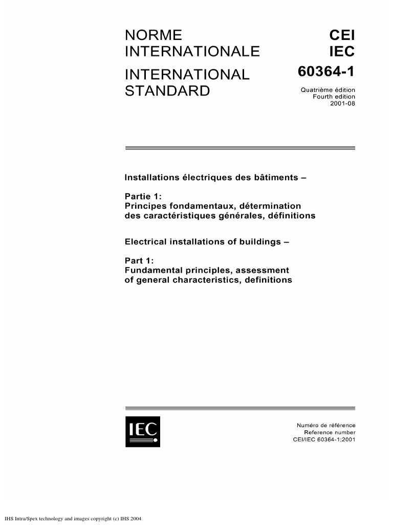 IEC 60364-1 Electrical Installations in Buildings PDF | PDF