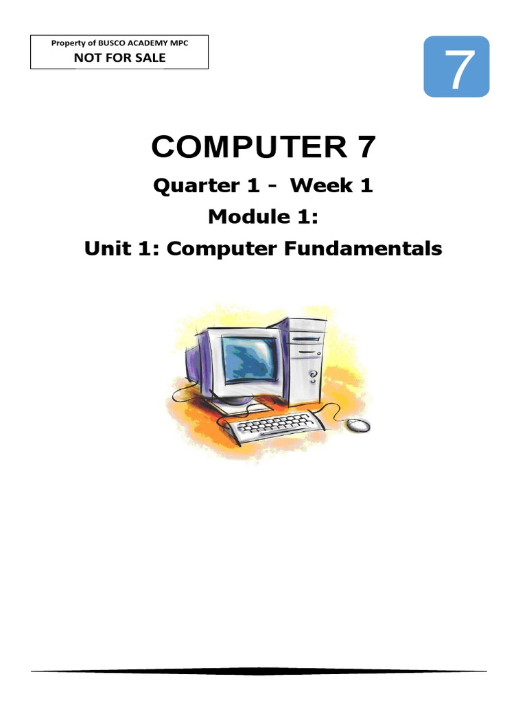 Computer 7: Quarter 1 - Week 1 Unit 1: Computer Fundamentals | PDF ...