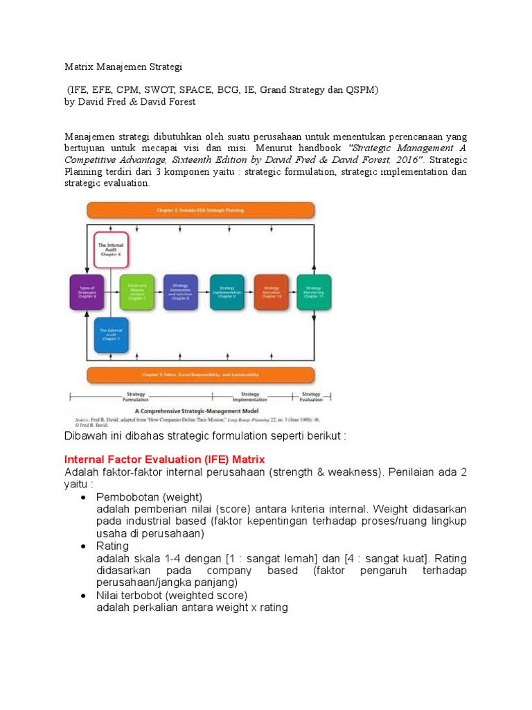 Matrix Manajemen Strategi | PDF