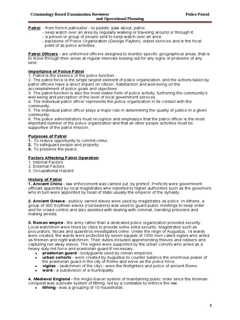 Police Patrol and Operational Planning | PDF