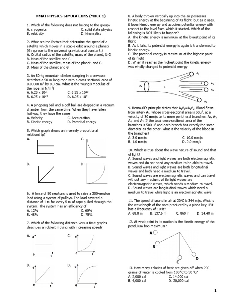 Mock 1 Physics | PDF | Calorie | Waves