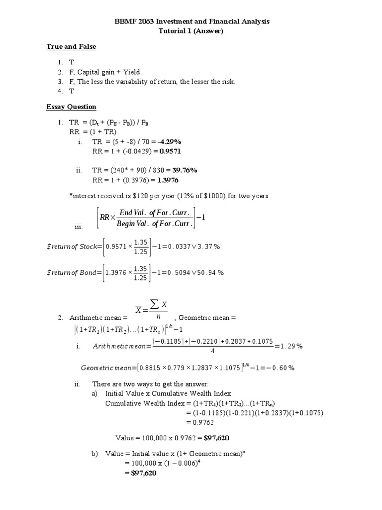 Ifa Completed Full Answer | PDF