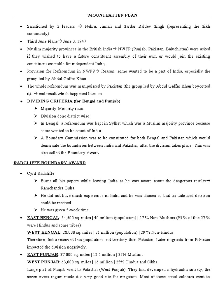 Mountbatten Plan | PDF | Sikhism