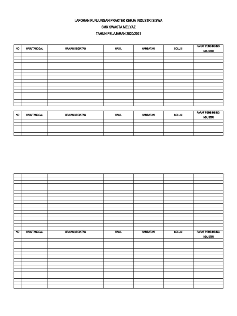 FORMAT Kunjungan Prakerin | PDF