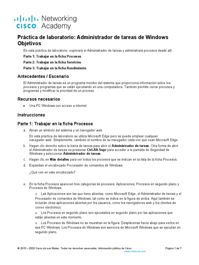 3.3.12 Lab - Windows Task Manager | PDF | Ventana (informática) | Microsoft Windows