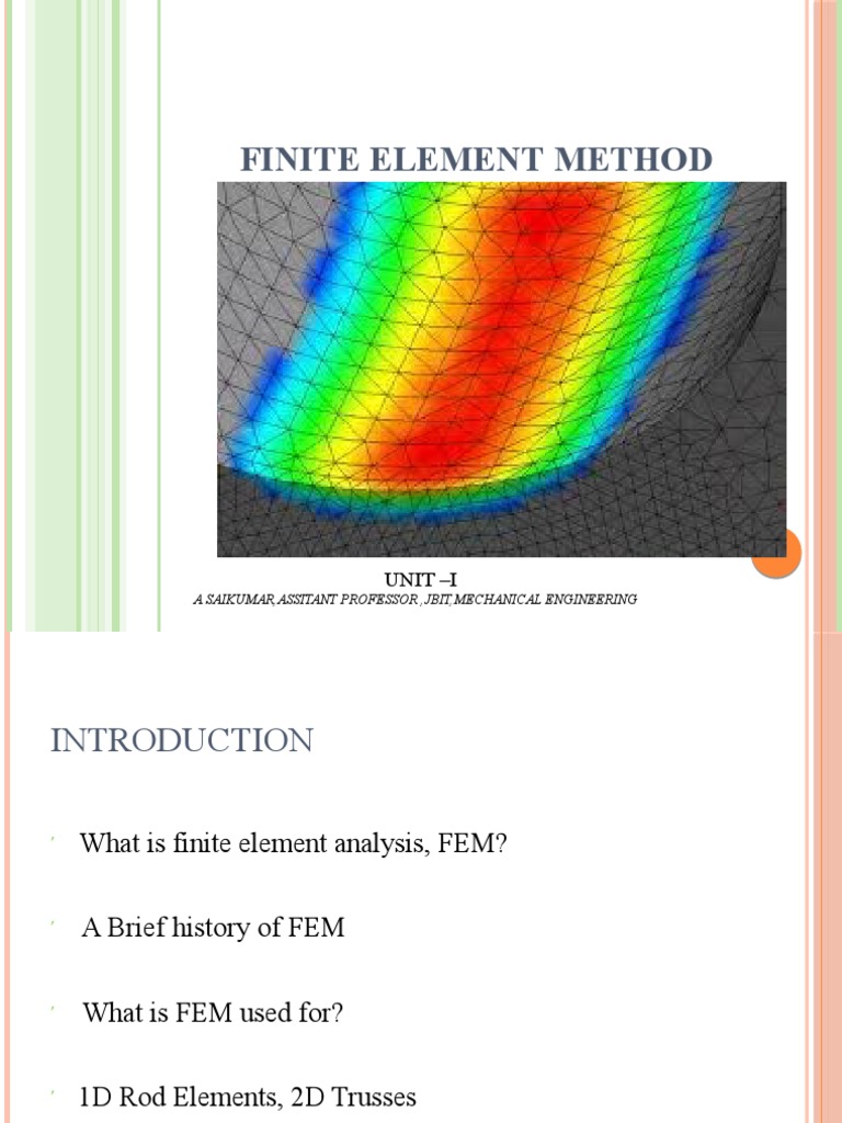 Finite Element Method: Unit - I | PDF | Finite Element Method | Partial Differential Equation