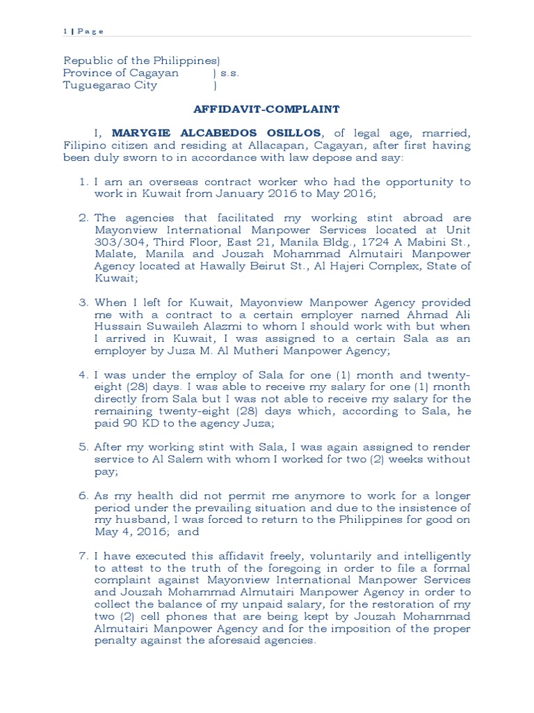 Complaint | PDF | Affidavit | Government And Personhood