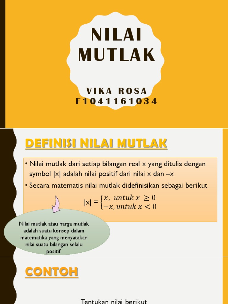 Definisi Nilai Mutlak | PDF