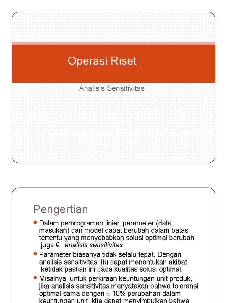 Analisis Sensitivitas | PDF