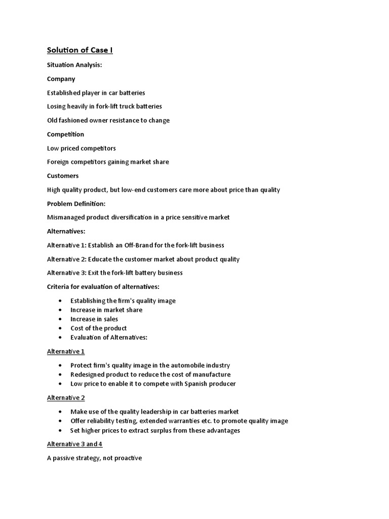 Case Solution MKT | PDF | Foods | Brand