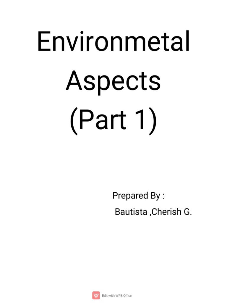 Envi R Onmet Al Aspect S: (Par t1) | PDF | Nature