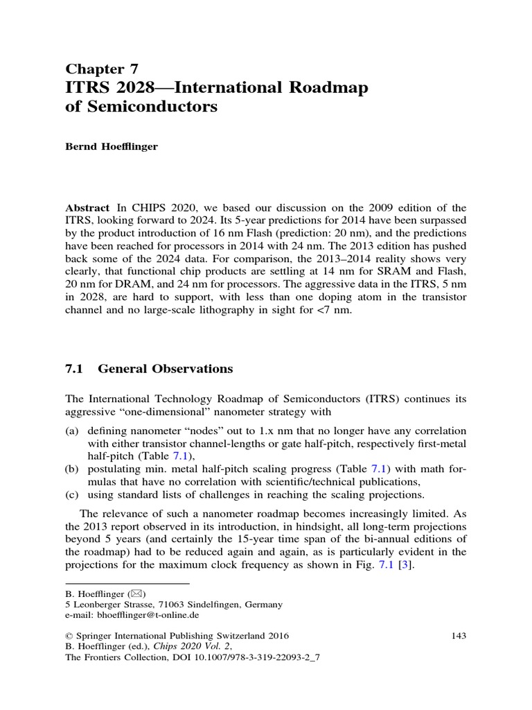 ITRS 2028 - International Roadmap of Semiconductors: 7.1 General ...