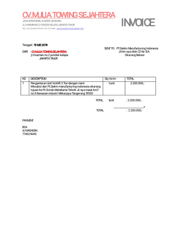 INVOICE Daikin | PDF