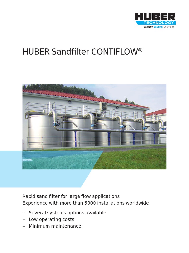 HUBER Sandfilter CONTIFLOW® | PDF | Sewage Treatment | Filtration