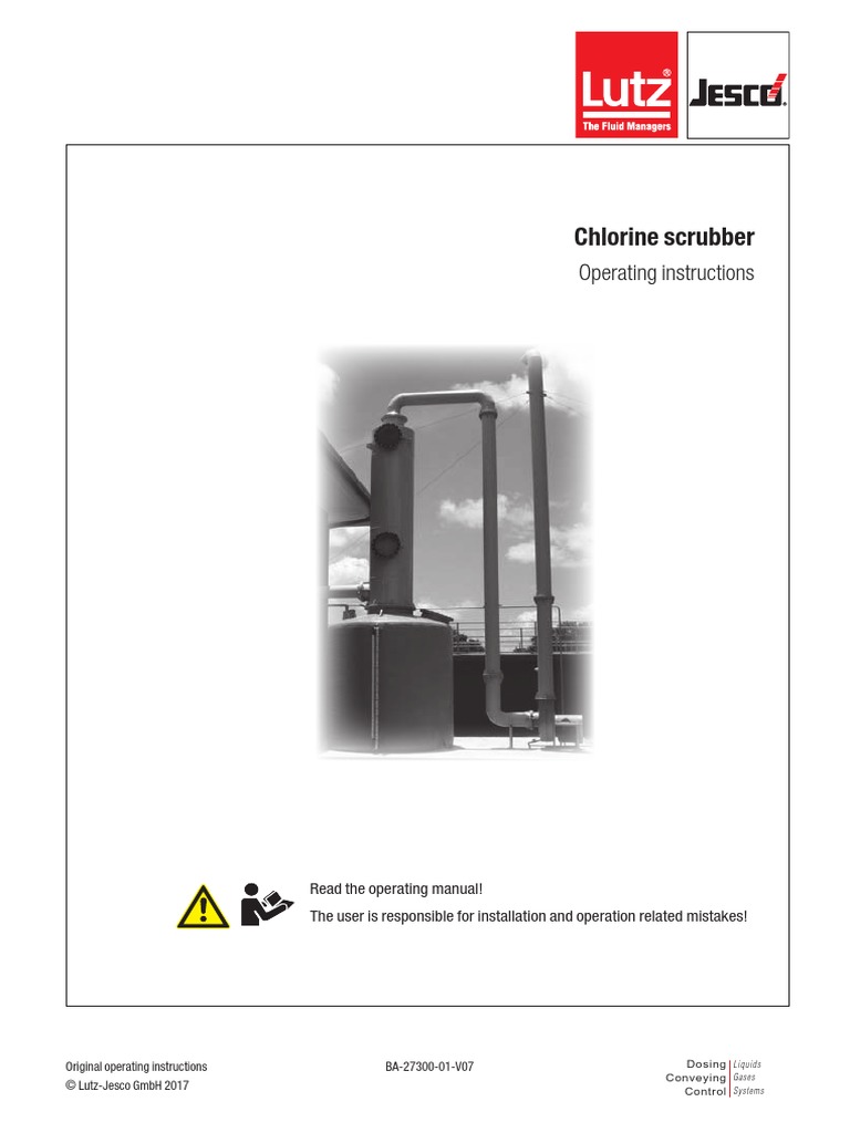 Chlorine Scrubber: Operating Instructions | PDF | Personal Protective Equipment | Sodium Hydroxide